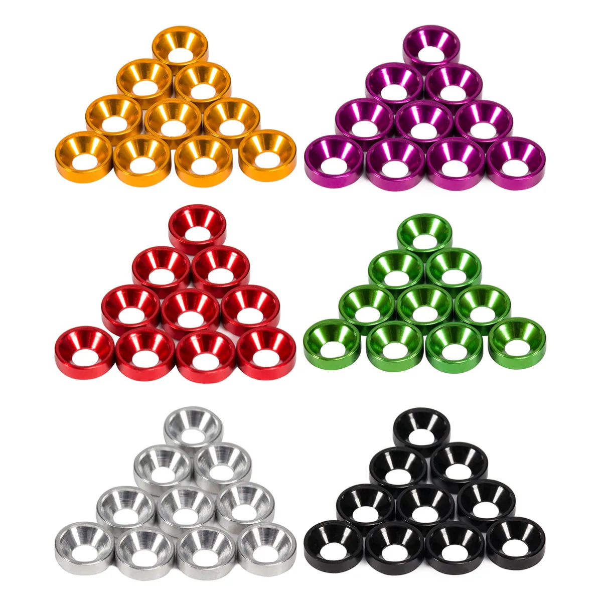 10PCS-Aluminum-Colored-Countersunk-Washers-Fits-M3-Screws-for-RC ...