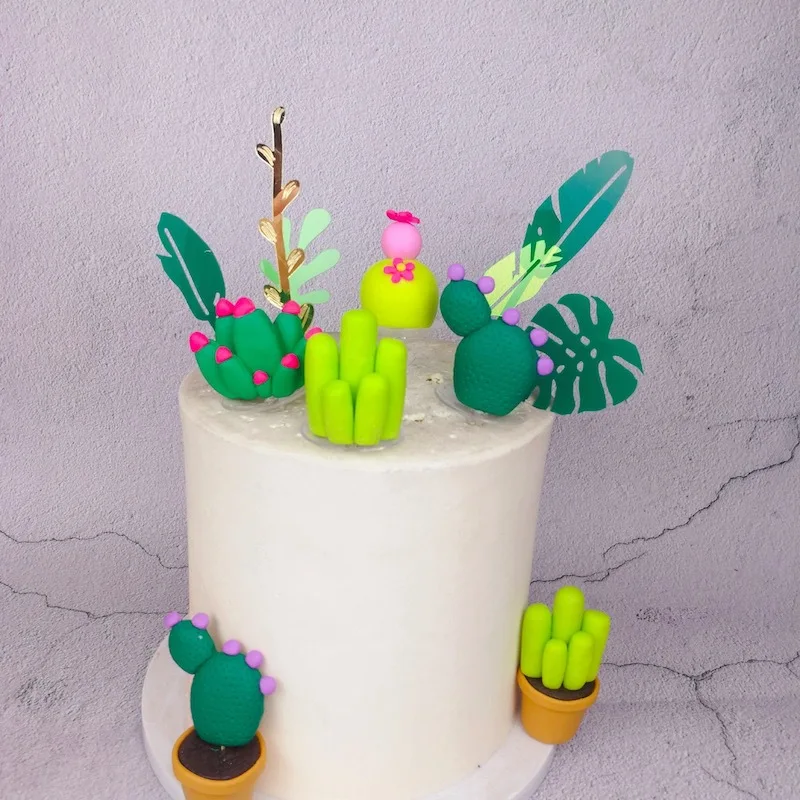 Birthday-Cake-Topper-Decoration-Holiday-Party-Plant-Shaped-Cactus ...