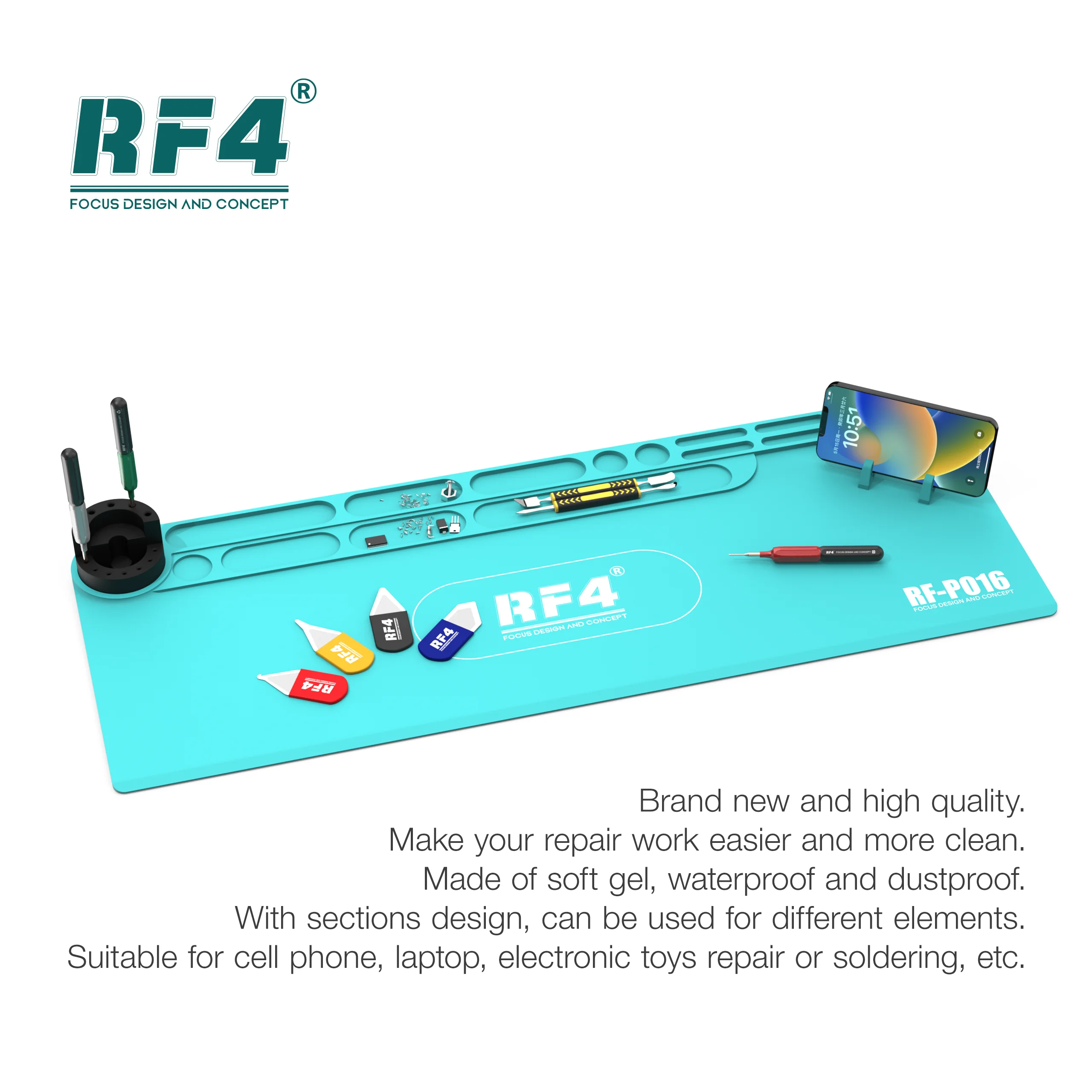 RF4 RF P016 80*30CM Soldering Mat ESD Antistatic Heat Insulation Mat Soldering Station Silicone ...