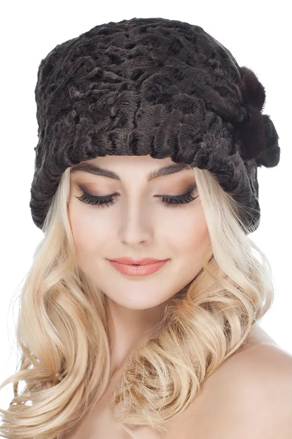 Persian-Cap-Swakara-Hat-100-Real-Natural-Dark-Brown-Karakul-Astrakhan ...