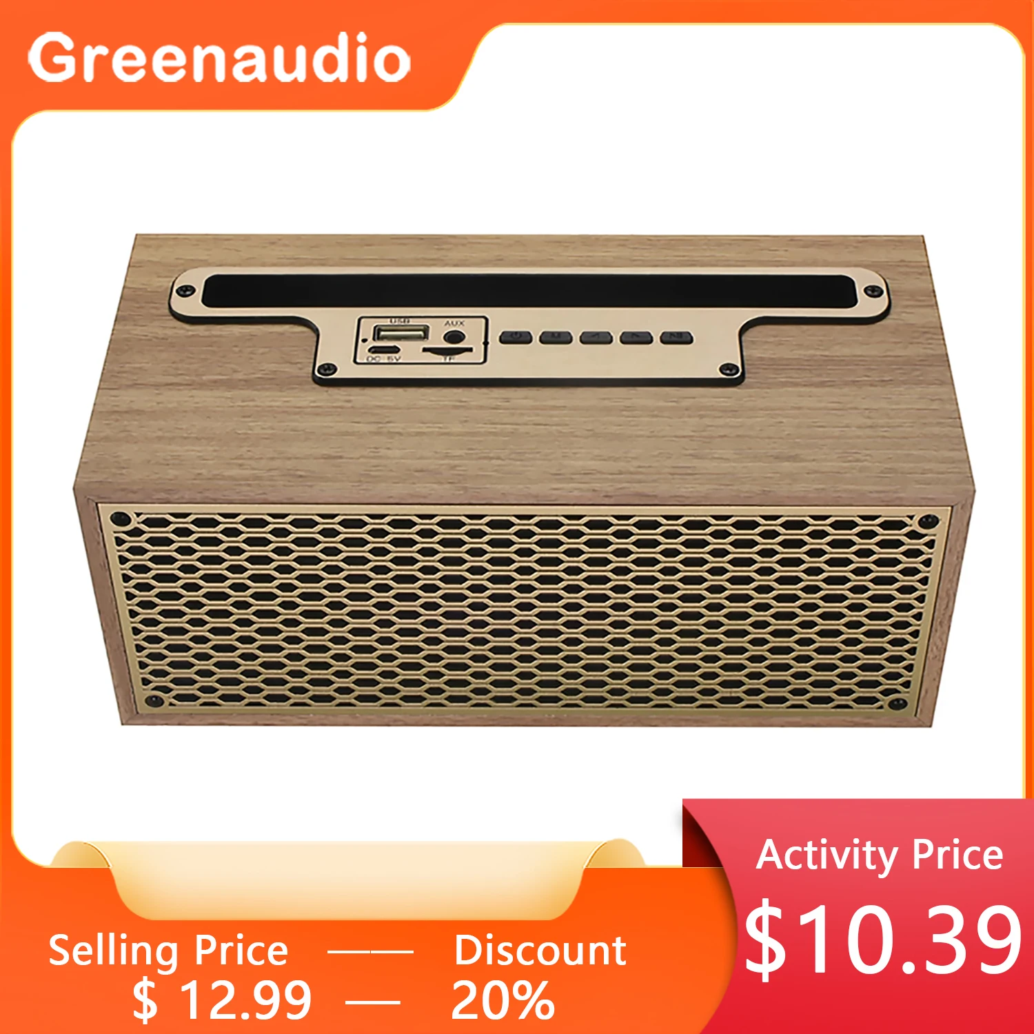 GAS-XM5-Retro-Wood-Grain-BT-Speaker-TWS-Wireless-Household-Subwoofer ...