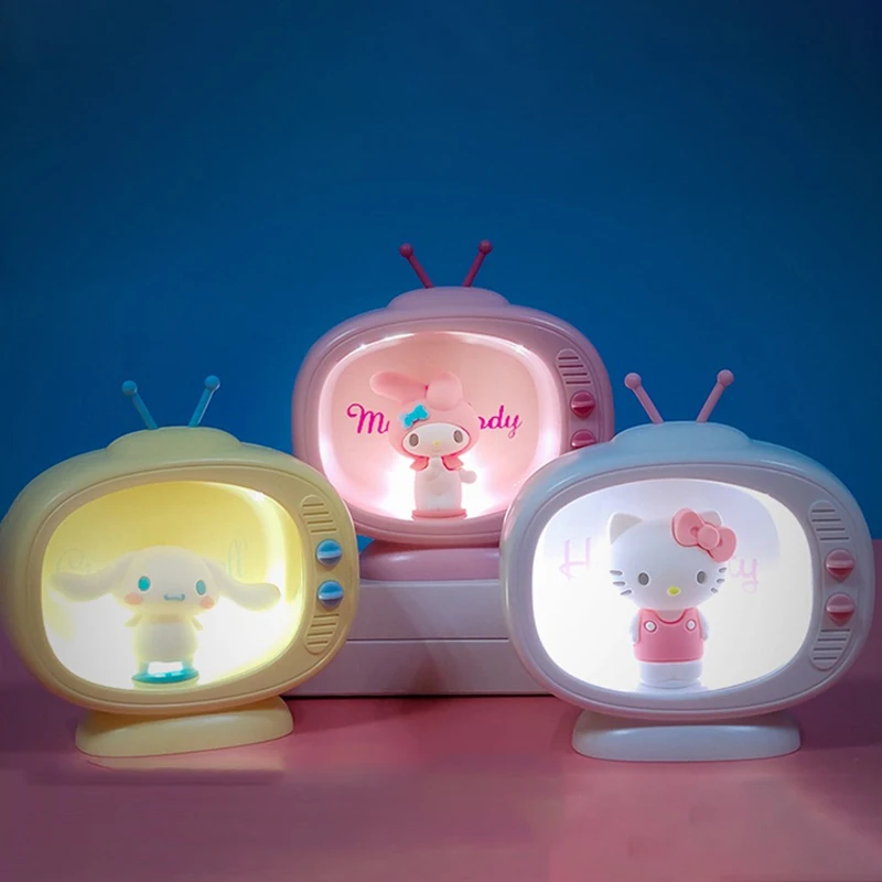 Sanrio 시나모롤 마이 멜로디 카와이 나이트 라이트, 애니메이션 피규어, 데스크탑 Tv 모델링, 주변 조명 장식 ...