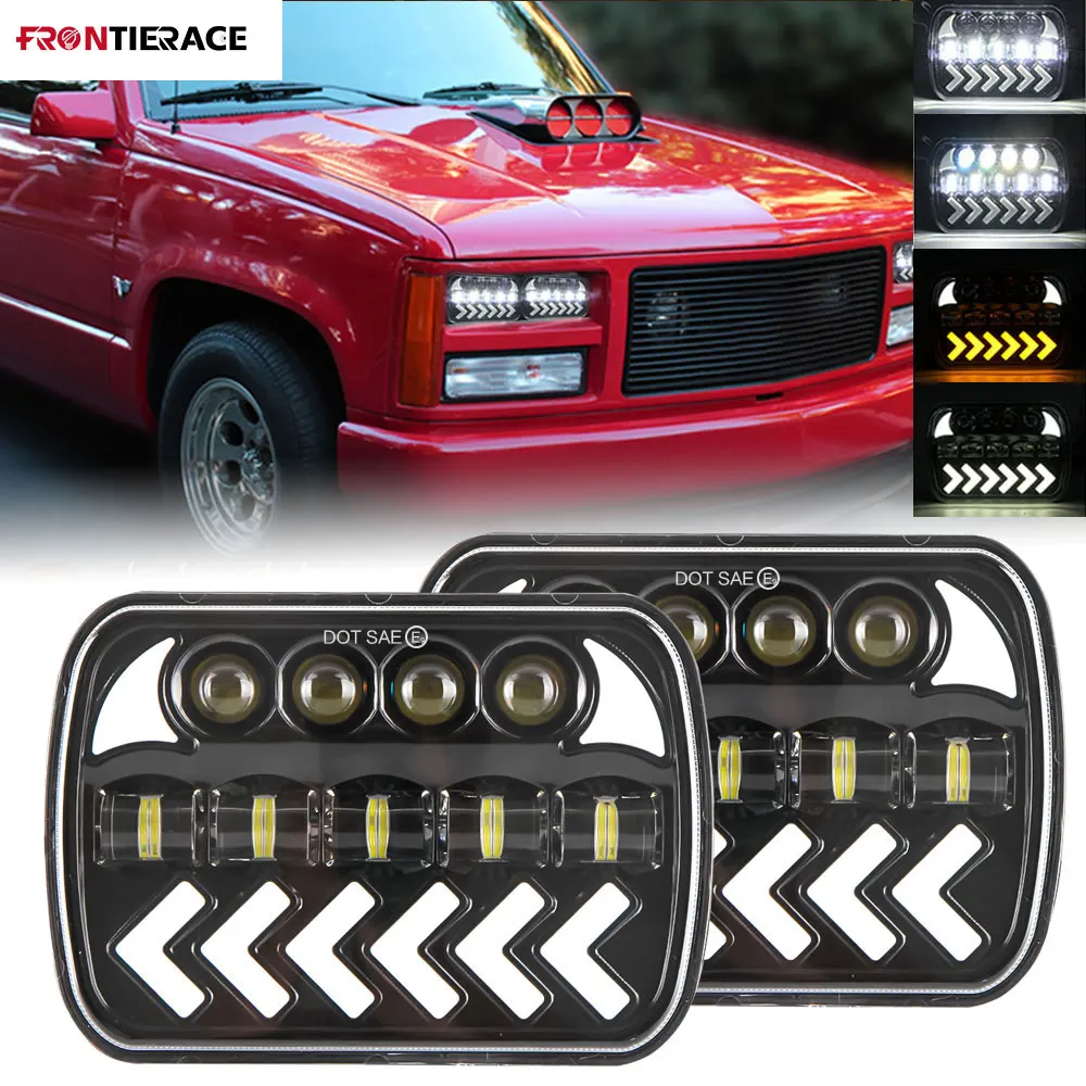 5x7-6x7LED-Square-Projector-Headlight-Bulb-Turn-Signa-Led-Headlamp ...