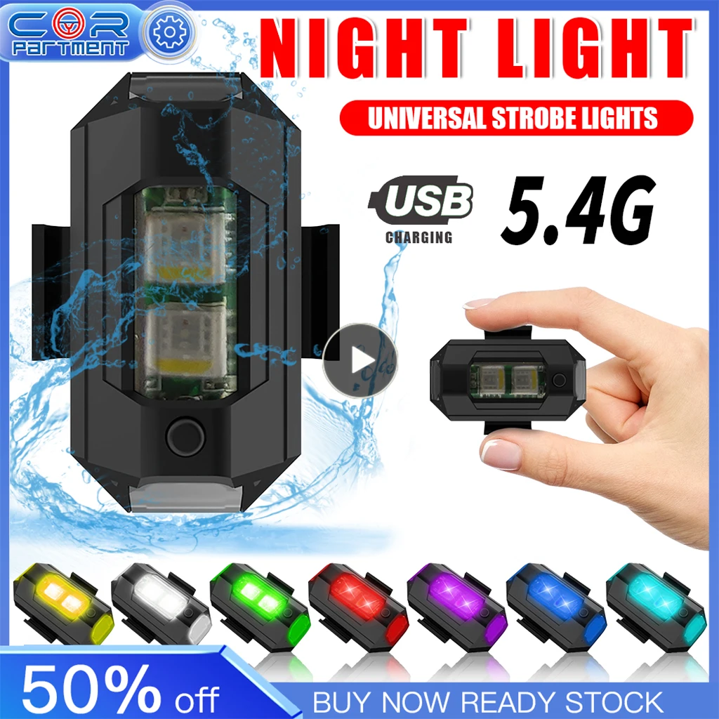 10PCS-Led-Anti-collision-Warning-Light-Universal-Rechargeable-7-colors ...