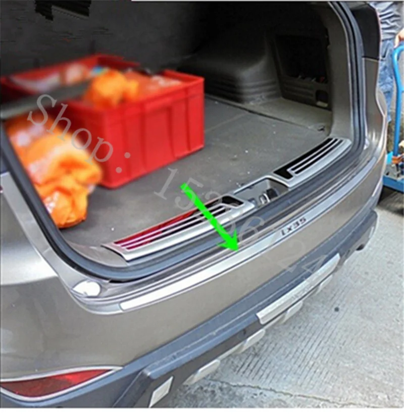 For-Hyundai-ix35-2009-2017-Stainless-steel-Rear-Bumper-Protector-Sill ...