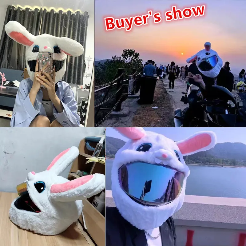 Helmet Ears Bunny Ear Model Helmet Balaclava,motorcycle Helmet ...