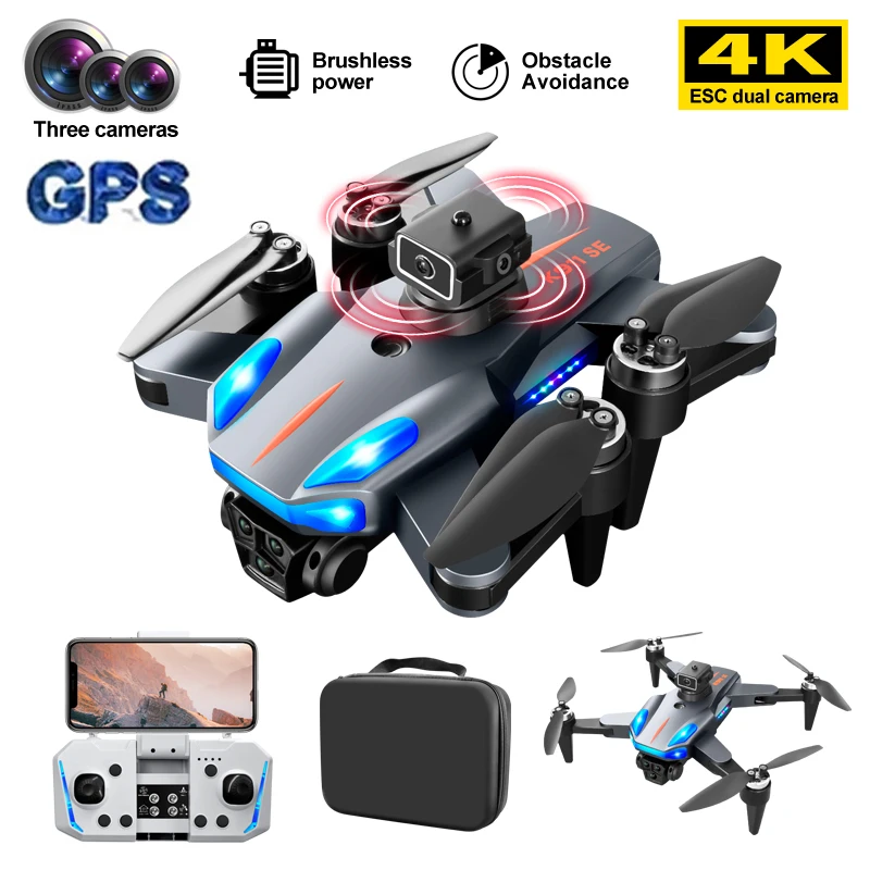 K911SE RC GPS Drone 4K Three HD Camera FPV 1200M Aerial Obstacle Avoidance Photography Brushless ...