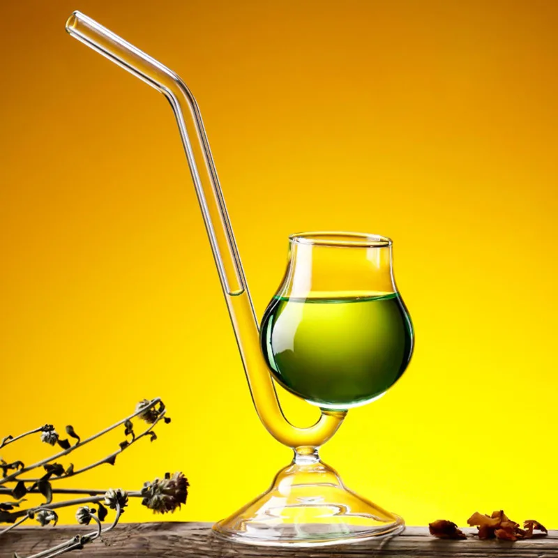 110ml Pipe Cocktail Straw Cup Fancy Wine Glasses Clear Small Capacity ...
