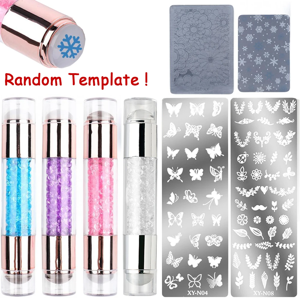Dupla-Face-Prego-Stamper-Set-Silicone-Stamper-Crystal-Handle-Stamp ...