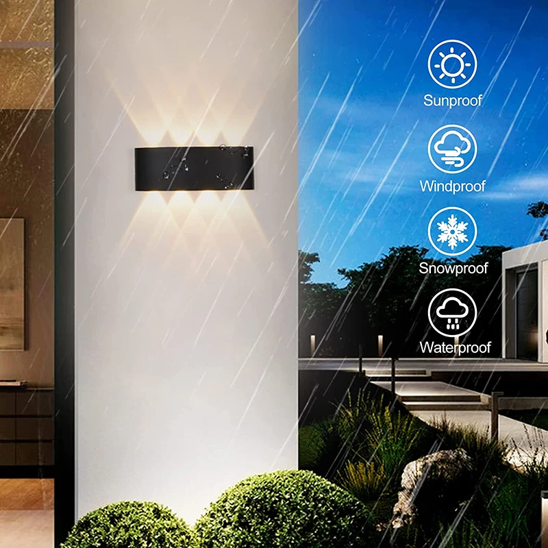 LED Outdoor Wall Lamp IP65 Waterproof Garden Lighting Aluminum AC86 ...