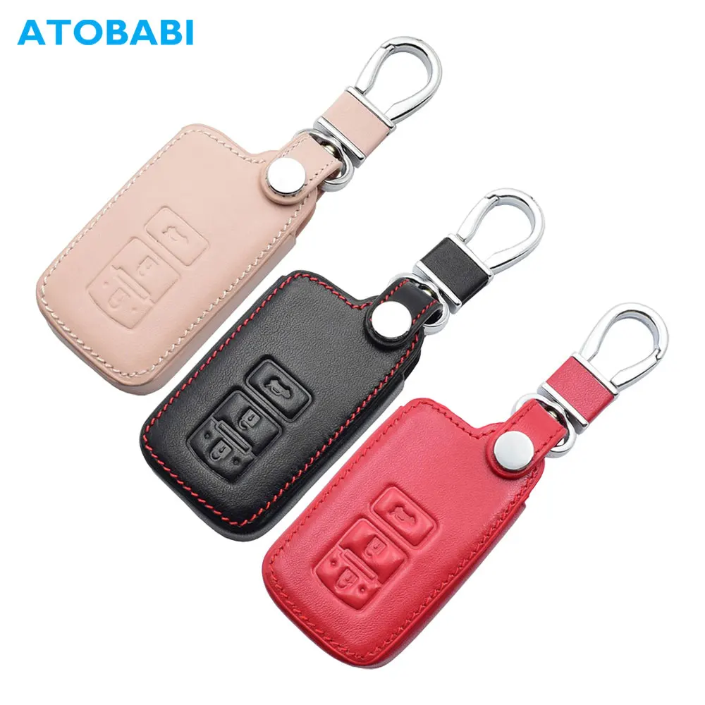 Leather Car Key Cover Bag For Toyota Camry 2016 2017 RAV4 Highlander ...