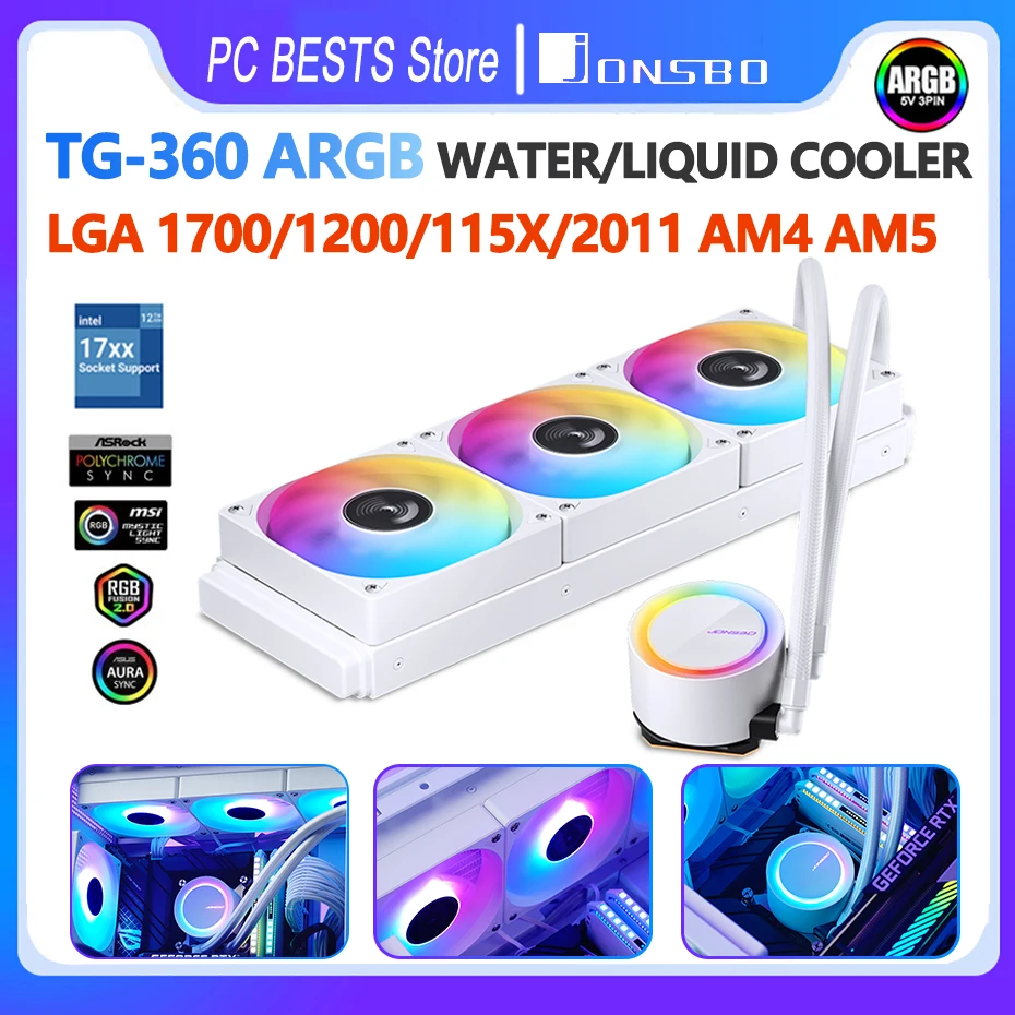 Jonsbo TG-360 ARGB Water Liquid Cooler 120mm Fan Integral Water-cooled ...