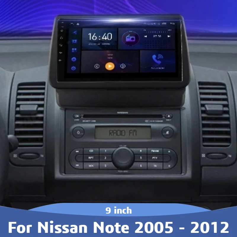 9" Android 14 For Nissan Note 2005 - 2012 Car Radio Multimedia Video ...