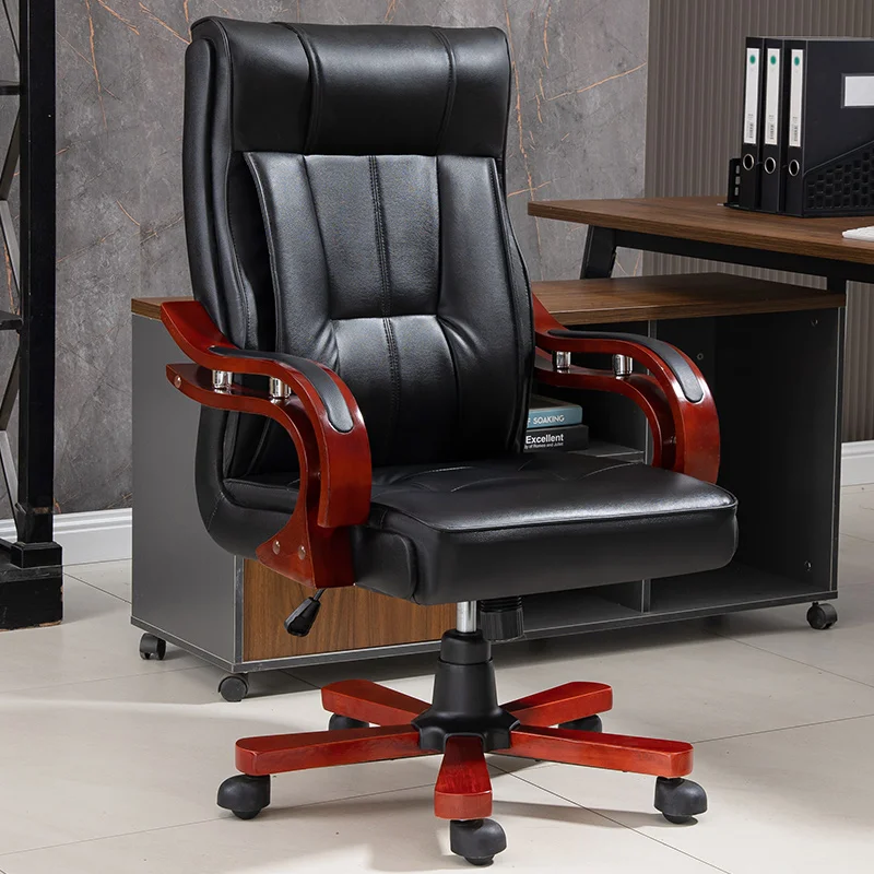 Leather-Comfy-Office-Chair-Chaise-Executive-Desk-Home-Swivel-Recliner ...