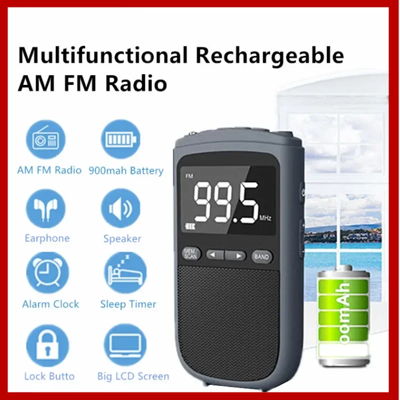 Mini-Outdoor-Weather-Broadcast-AM-FM-Portable-Radios-Pocket-Receiver ...