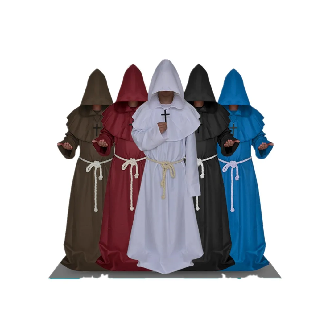 Monk-Hooded-Robes-Cloak-Cape-Friar-Medieval-Renaissance-Priest-Men-Robe ...