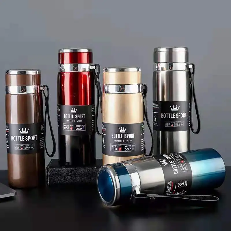 New 600ml/800ml/1000ml Vacuum Thermos Outdoor Travel Fitness Sports Double-layer 316 Stainless ...