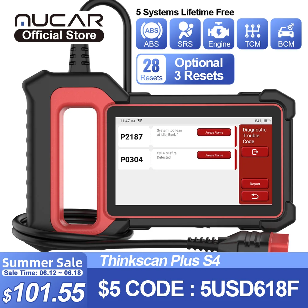 Thinkcar Thinkscan Plus S4 Car Diagnostic Tool Obd2 Automotive Scanner ...