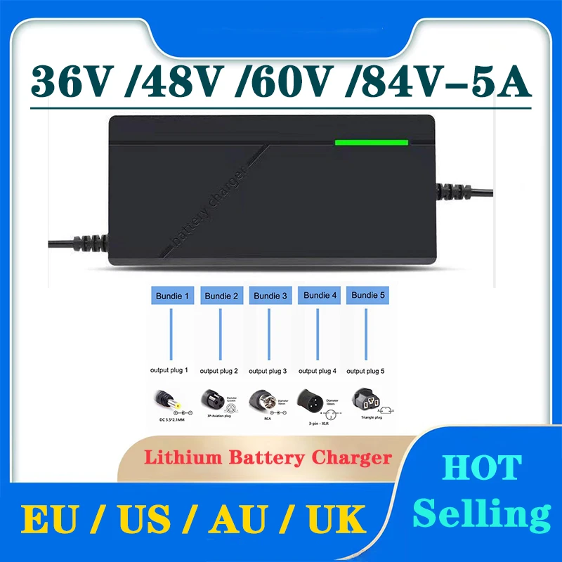 New lithium ion battery pack 36V 48V 60V 72V 5A intelligent fast charging 42V 54.6V 67.2V 84V 5A ...