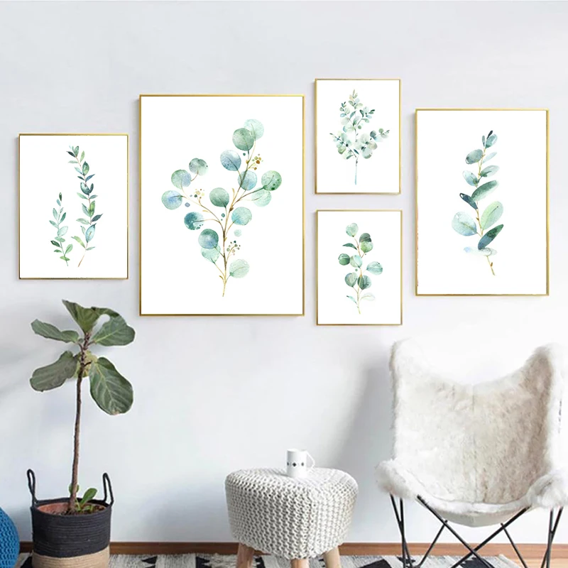 Green Plant Eucalyptus Poster | Eucalyptus Poster Wall Decor - Print ...