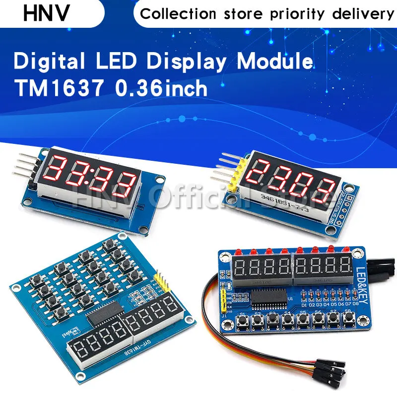 Módulo de pantalla Digital LED TM1637, 4 Bits / TM1638 / 74HC595 de 8 Bits, reloj de 7 segmentos ...