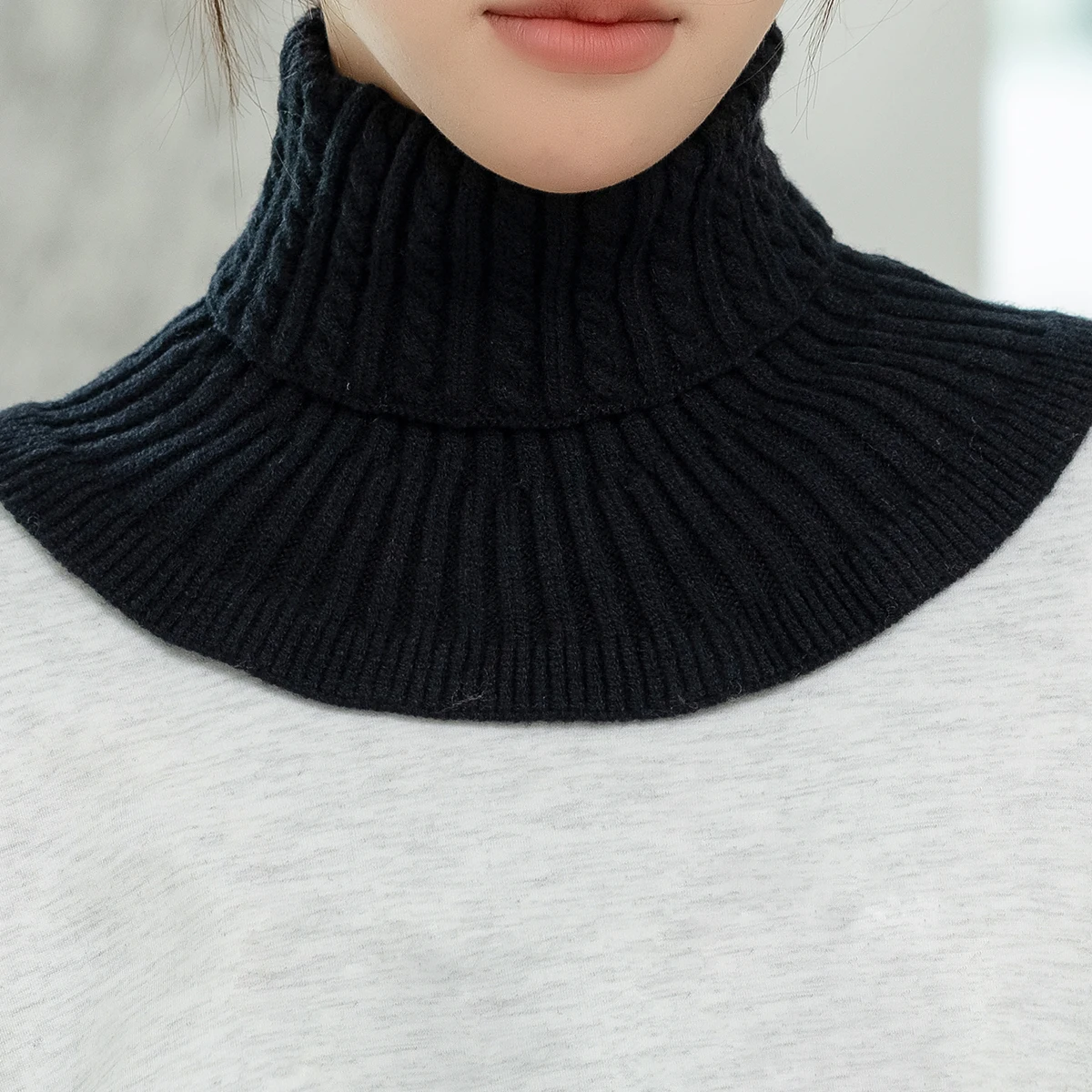 Knitted-Neck-Collars-Elastic-Wool-False-Collar-Neck-Scarves-Solid-Color ...