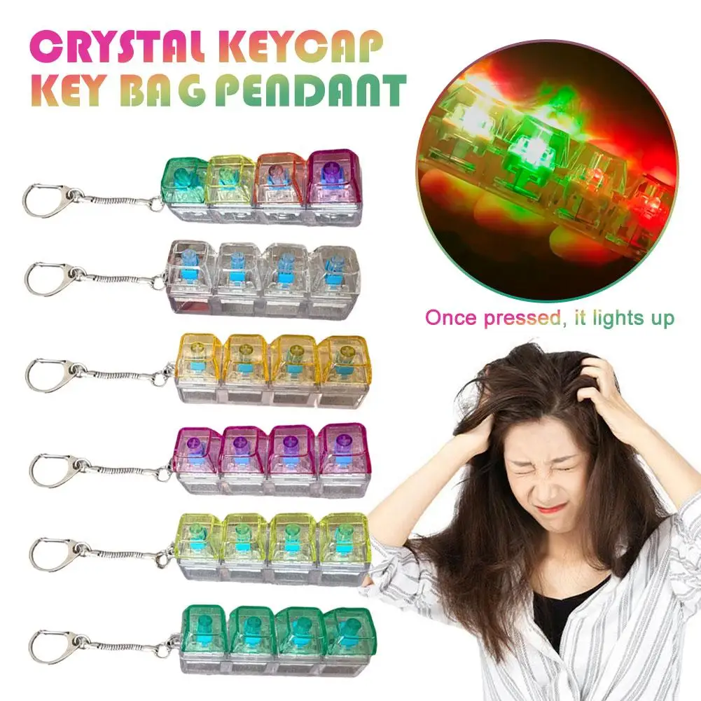 New Transparent 4 Keys Finger Keyboard Keycap Stress Relief Fidget ...