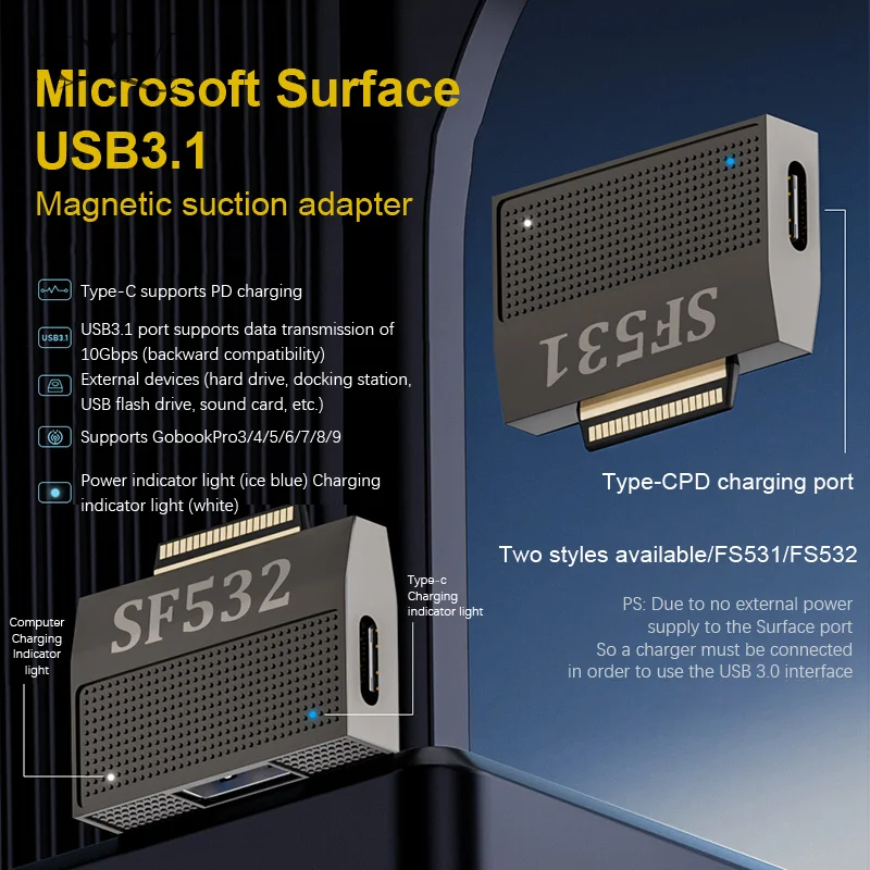 45W-PD-Magnetic-Fast-Charging-Adapter-Converter-For-Microsoft-Surface ...