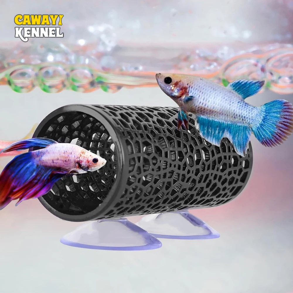 1 Pc Betta Fish Tunnel Toy Hollow Sleeping Tube with Suction Cup Betta ...