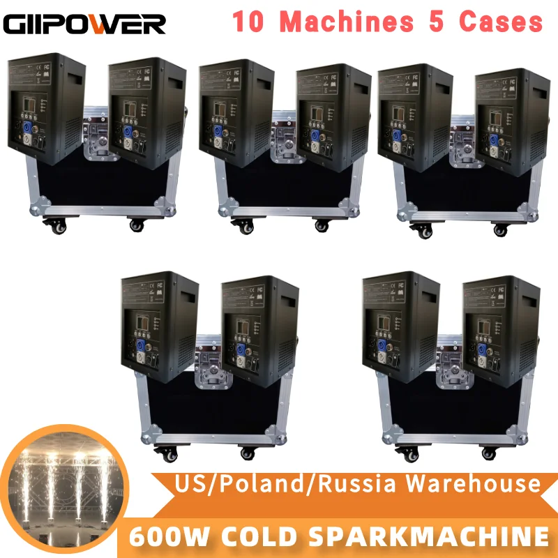 1-10PCS-600W-Cold-Spark-Machine-Flight-case-Ti-Powder-750w-Firework ...