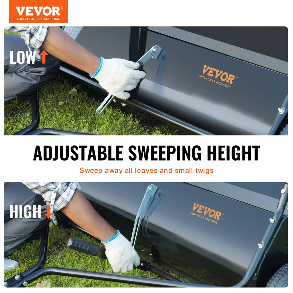 Lawn Debris Sweeper 42-Inch Tow Behind Lawn Sweeper - 18.55 Cu.ft Grass ...