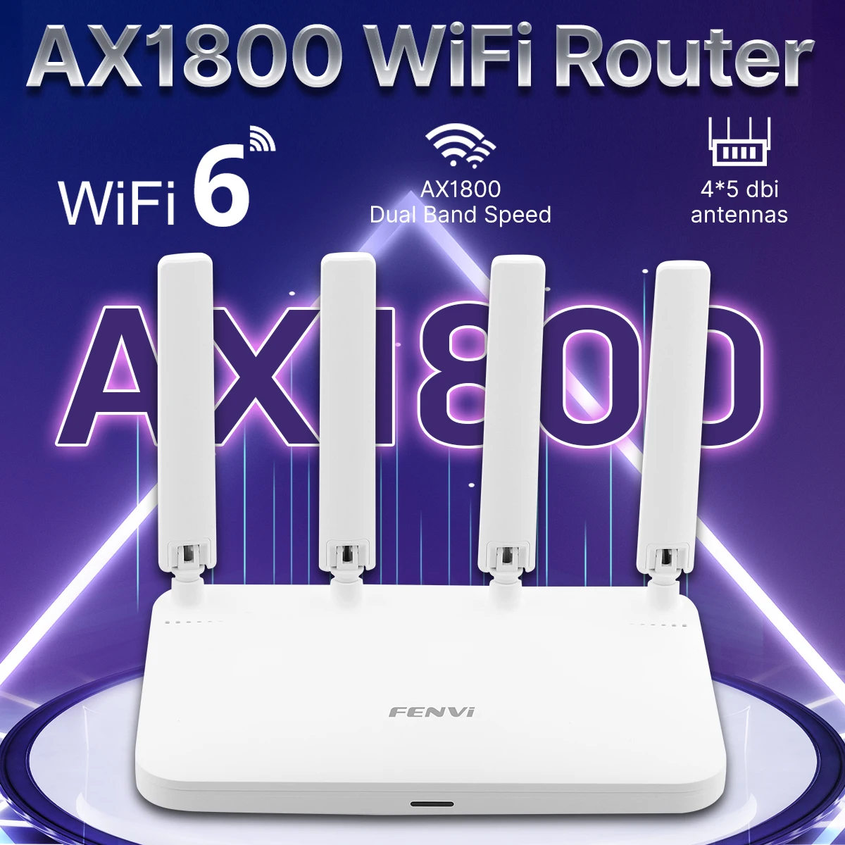 Fenvi-Wireless-Router-Mesh-Dual-Band-2-4GHz-e-5GHz-Gigabit-4-Antena-de ...