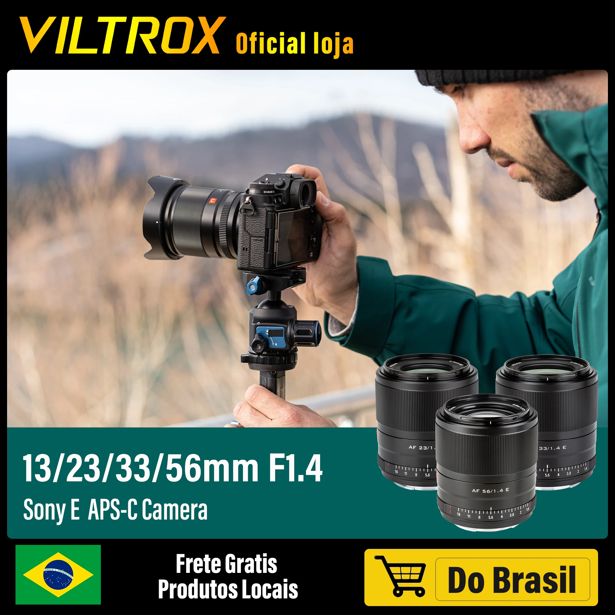 Viltrox 13mm 23mm 33mm 56mm F1 4 Sony E Lente Foco Autom Tico Principal