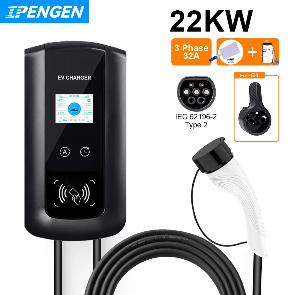 IPENGEN-EV-Charger-32A-22KW-Electric-Vehicle-Car-Charger-EVSE-Wallbox-Wallmount-3Phase-Type2 ...