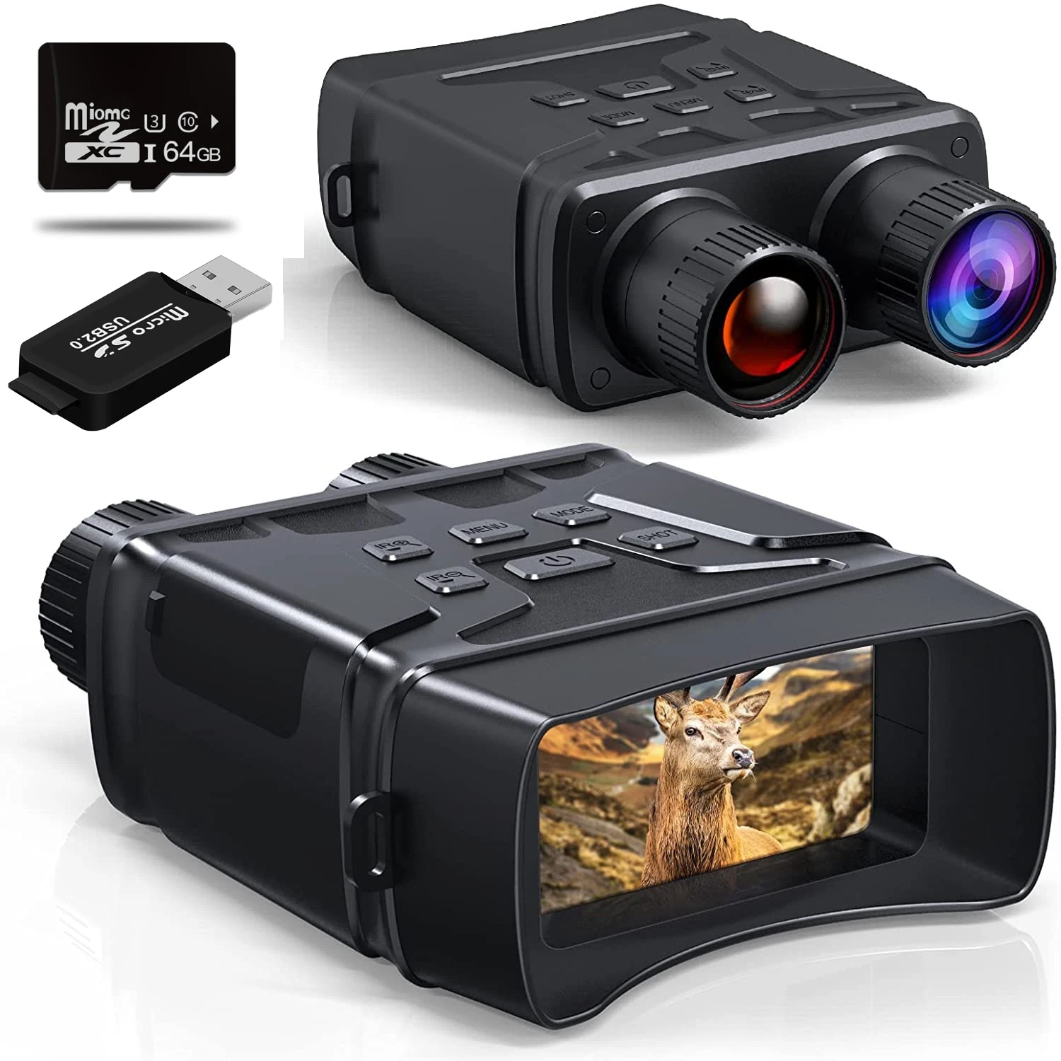 Binoculars Night Vision Device R6 850nm Infrared 1080P HD 5X Digital ...
