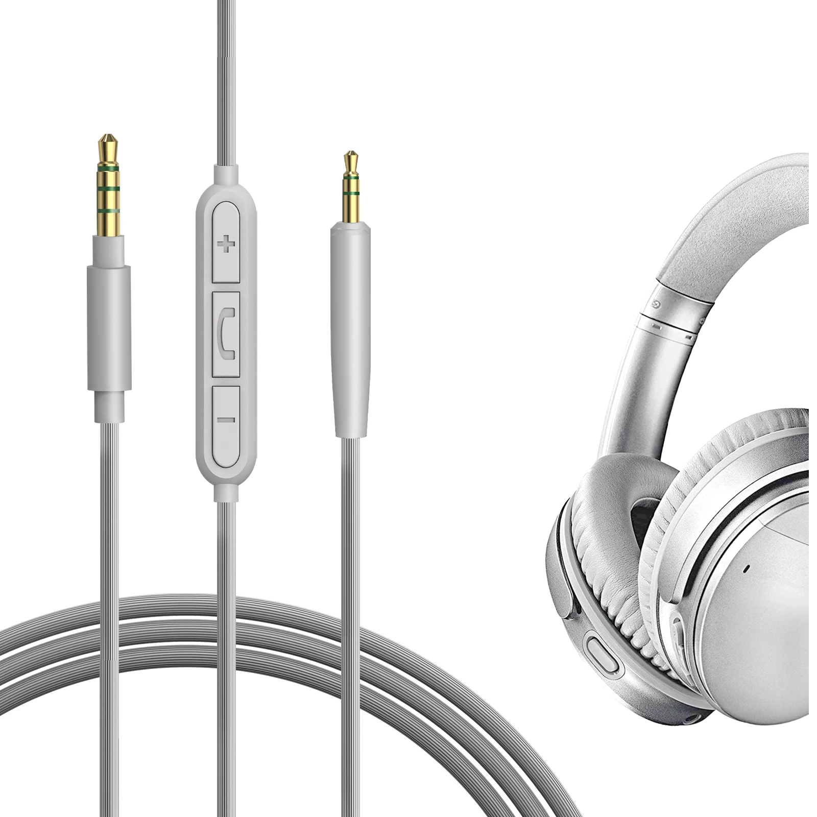 Bose QuietComfort Ultra, QCSE, QC45, QC35 II 헤드폰과 호환되는 마이크가 포함된 Geekria ...