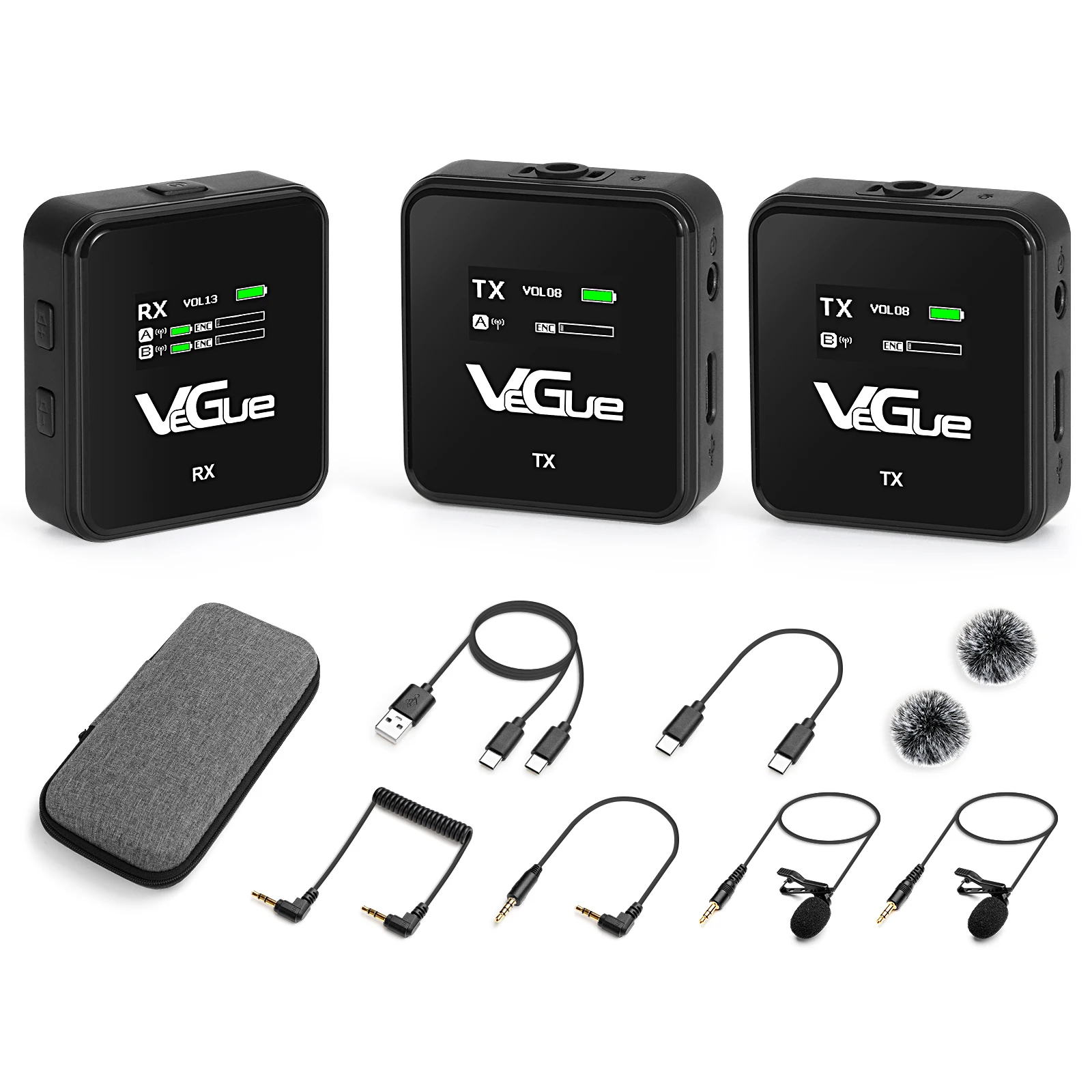 VeGue 2.4GHz Professional Wireless Lavalier Lapel Microphone Portable Audio Video Recording for ...