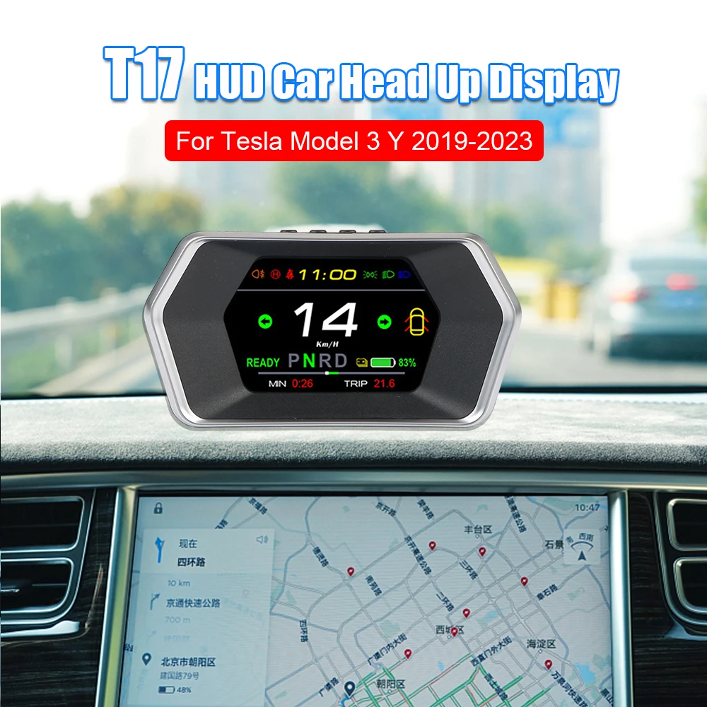 T17 HUD Car Head Up Display para Tesla Model 3 Y, velocímetro, odómetro ...