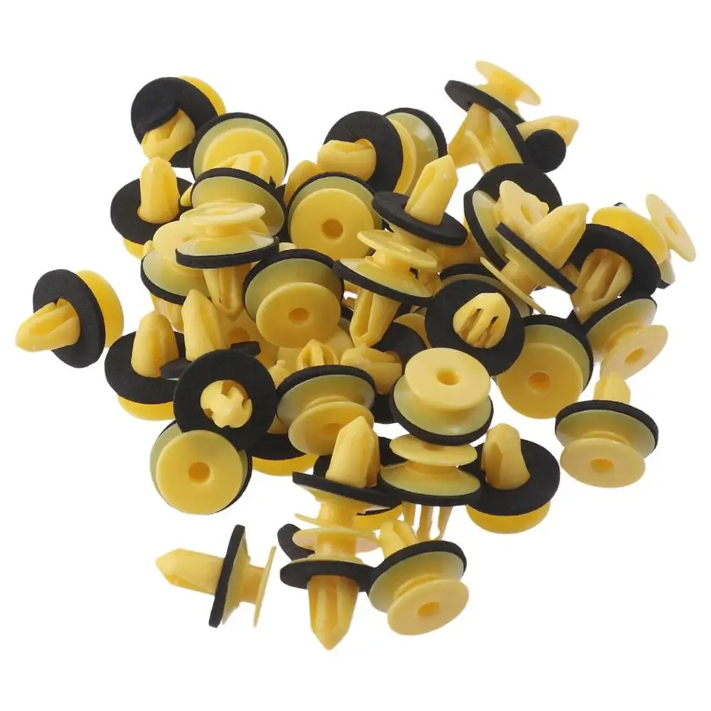 Kit de 50 Clipes de Nylon Amarelo para Guarnição do Painel do Porta do ...
