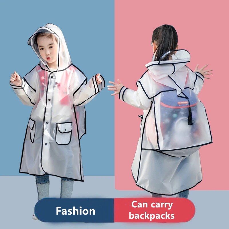 Fashion-Children-Transparent-Eva-Plastic-Girls-Boys-Raincoat-Travel-Waterproof-Rainwear-Kids-Can ...