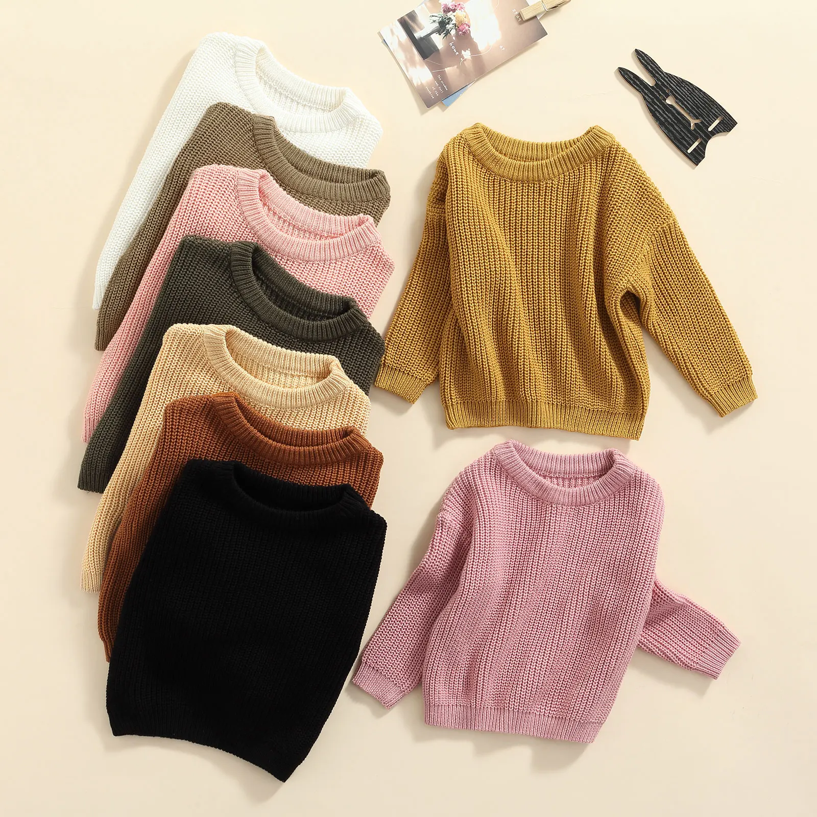 Citgeett-Autumn-Newborn-Baby-Girls-Boys-Winter-Knit-Sweater-Solid-Color-Long-Sleeve-Crewneck ...