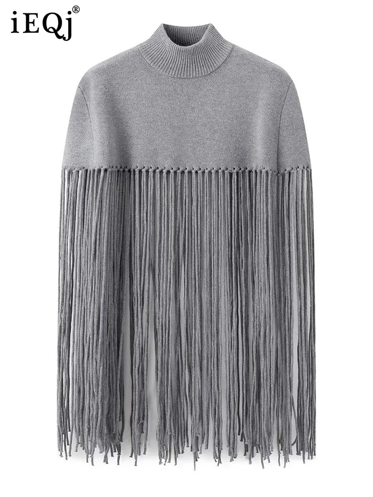 IEQJ-Solid-Fringe-Knitted-Cloak-Design-Pullover-For-Women-Round-Neck ...