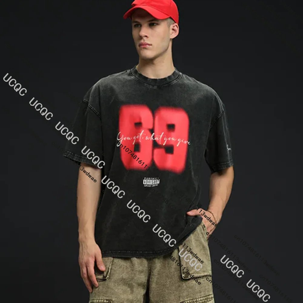Latest Vintage Style 69 Number Graphic T-Shirt Mens Wash Cotton Tee ...
