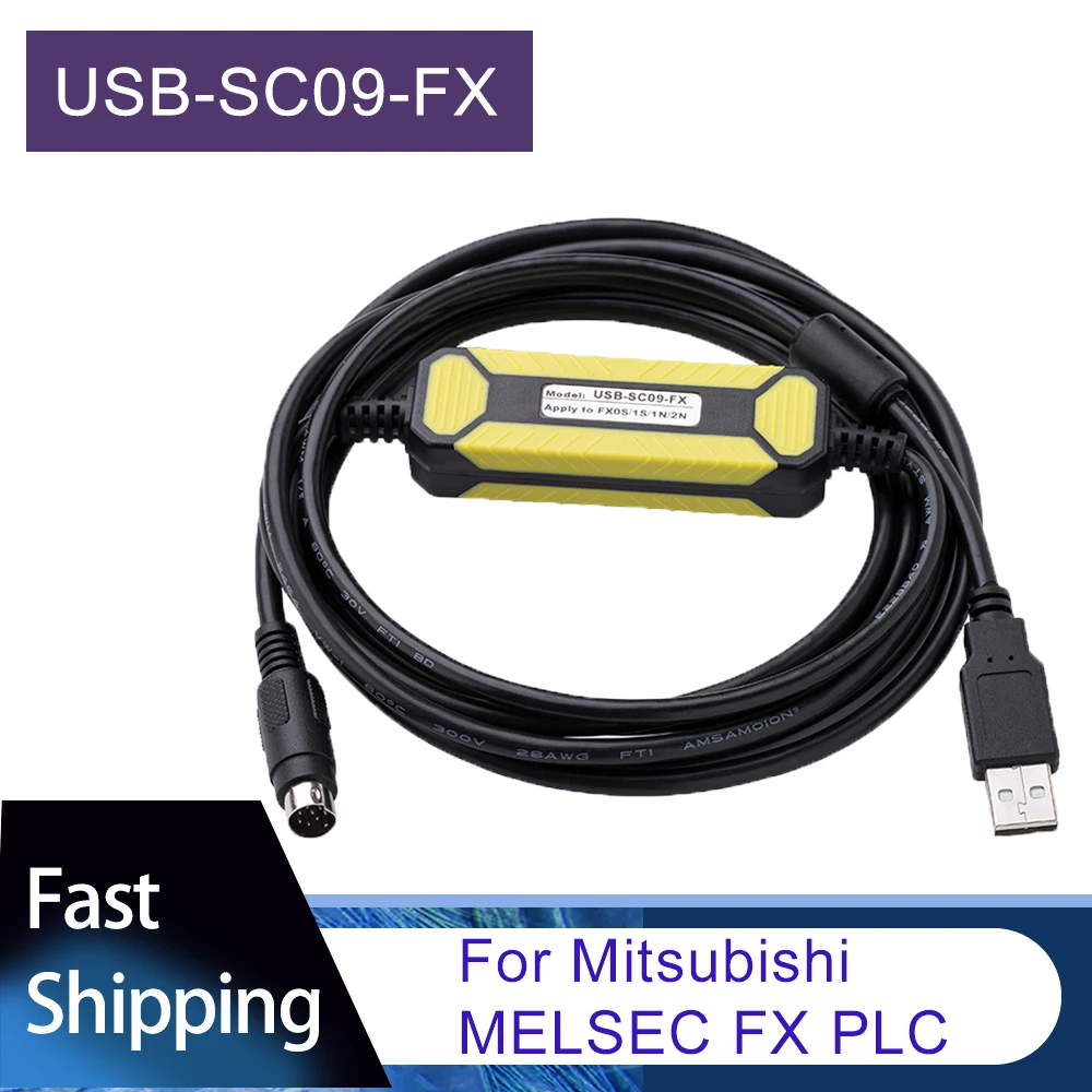 AMSAMOTION-USB-SC09-FX-FX-USB-AW-For-Mitsubishi-MELSEC-FX-Series-PLC ...
