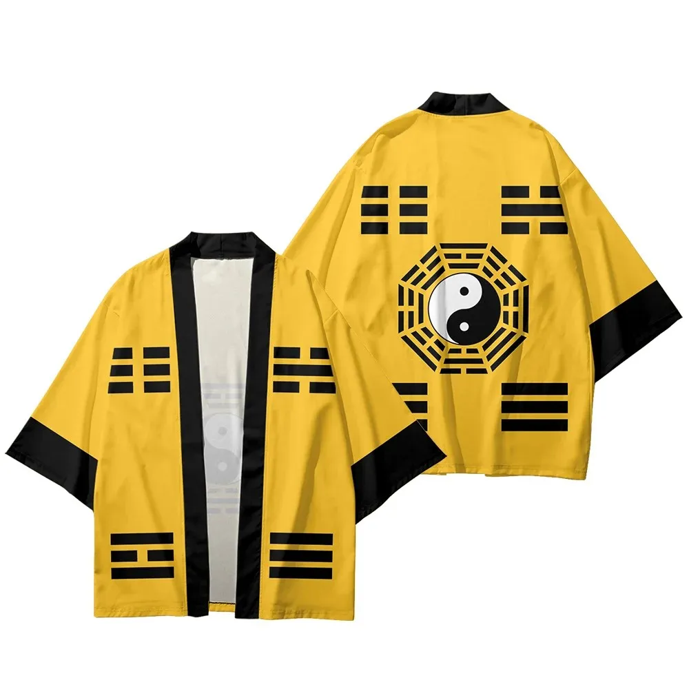 Chinese-traditional-Bagua-graphic-Japanese-style-kimono-Outdoor-fashion ...
