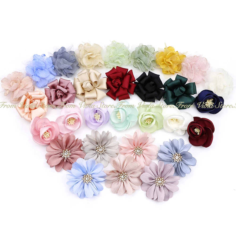 Colorful Simple Fabric Rose Flower Brooches Men Women Groom Wedding ...