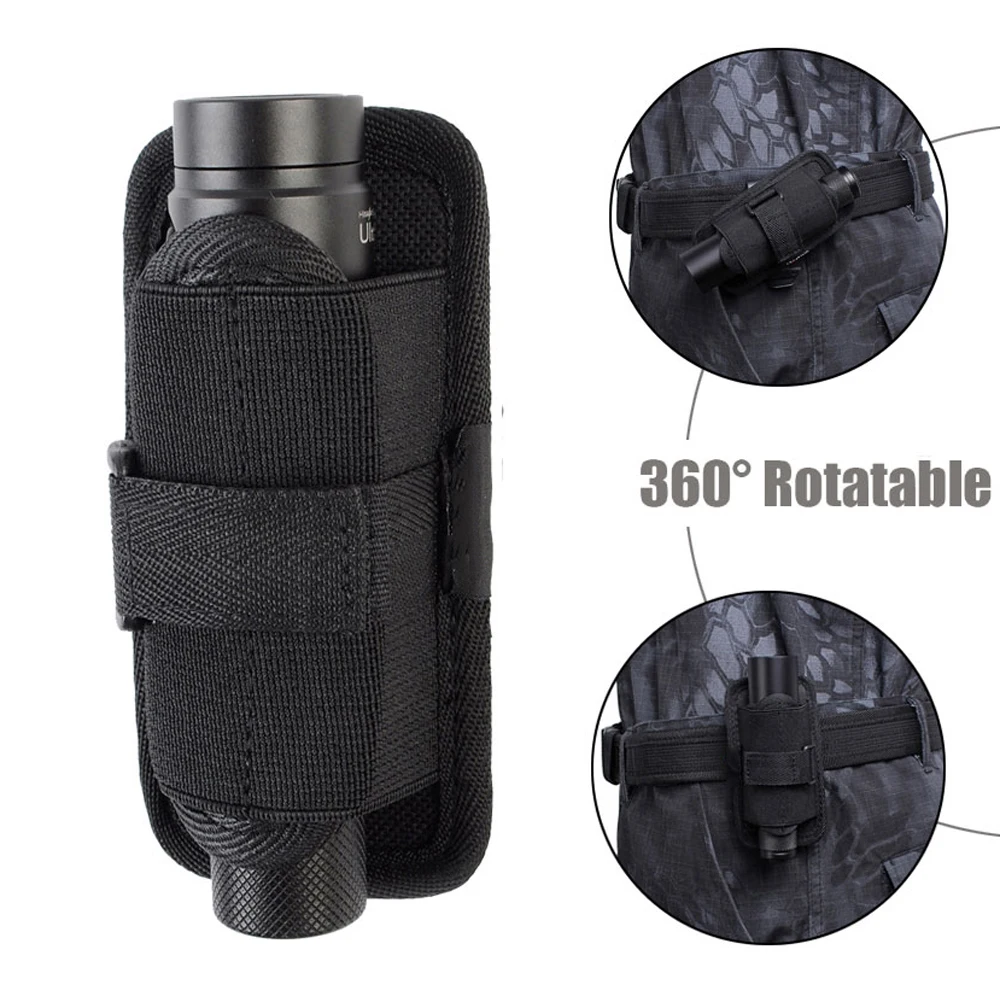 Led Torch Holster Tactical Molle Flashlight Pouch 360degree - AliExpress