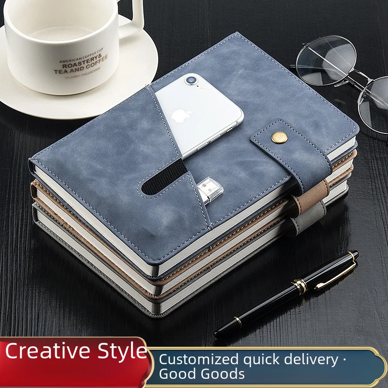 Thickened-A5-Business-Leather-Notebook-For-Meetings-Work-Office-Buckle ...