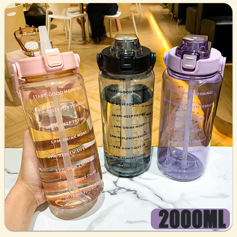 2000ML-Large-Capacity-Straw-Water-Cup-Portable-Fitness-Outdoor-Sports-Pop-up-Water-Bottle-High ...