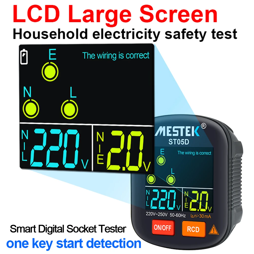 Digital-Display-Smart-Socket-Tester-Outlet-Checker-Voltage-Detector ...